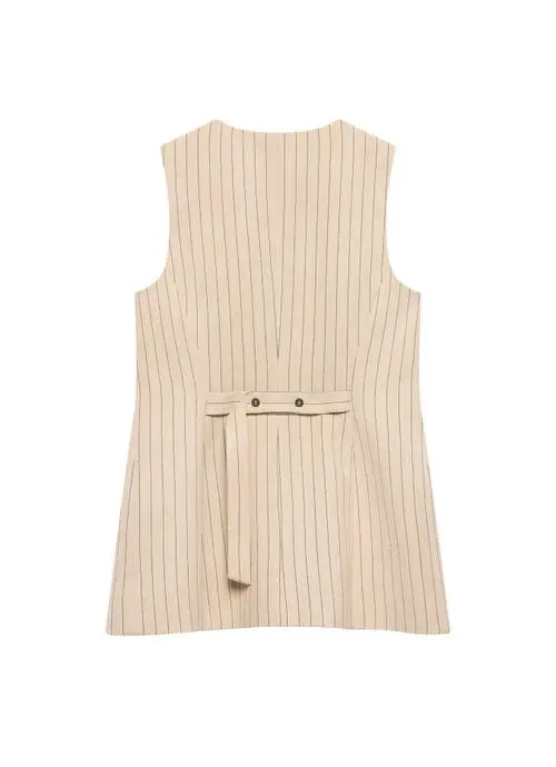 Mint Velvet Pinstripe Longline Waistcoat