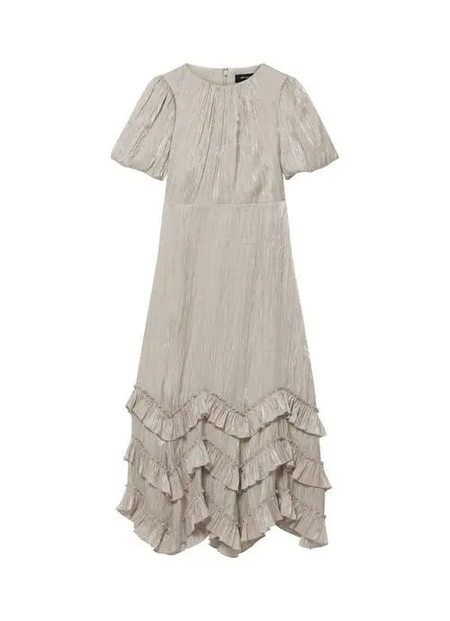 Mint Velvet Metallic Ruffle Midi Dress