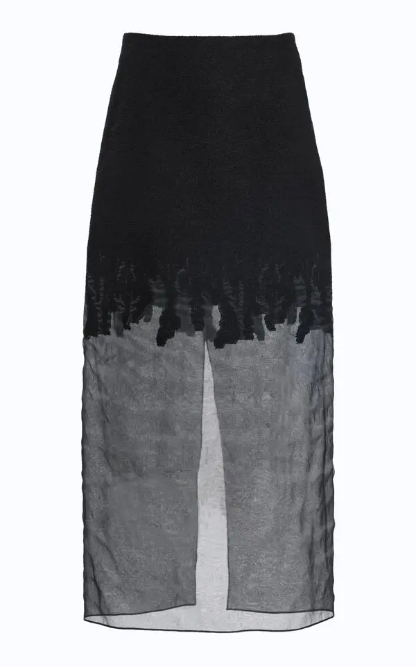 KALLMEYER Reed Cotton-silk Midi Skirt - Black