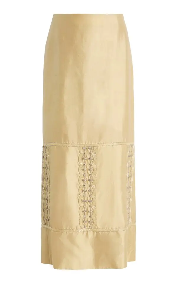 KALLMEYER Reed Silk Maxi Skirt - Gold