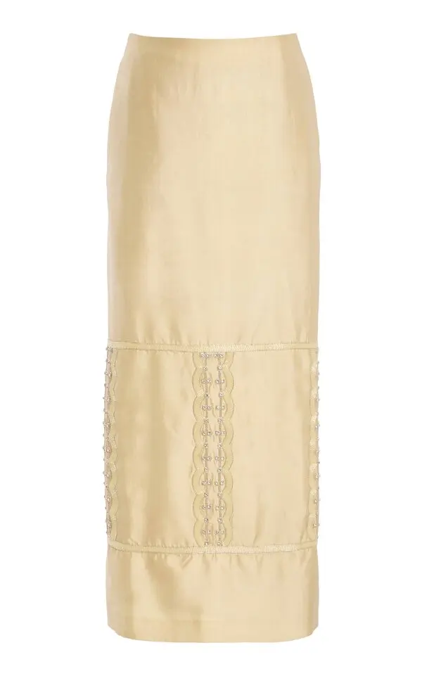 KALLMEYER Reed Silk Maxi Skirt - Gold
