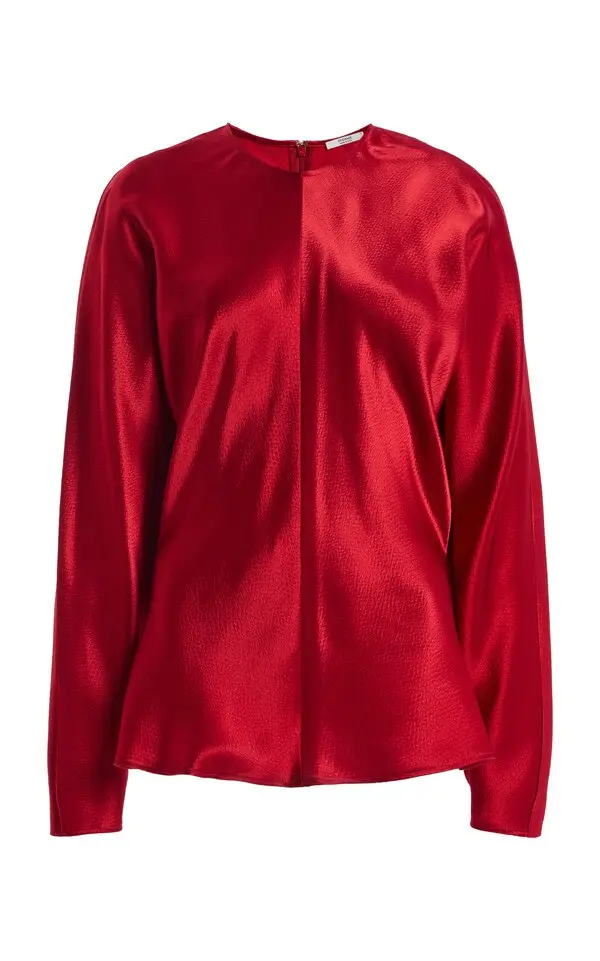 FFORME Sylvie Dolman-sleeve Draped Top - Red