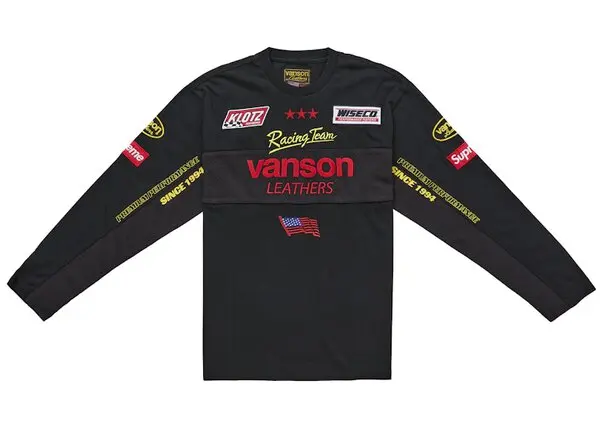 Supreme Vanson Leathers Long Sleeve Top - Black