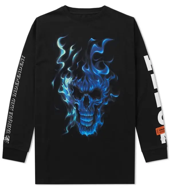 Heron Preston Skull Jersone Long Sleeve T-shirt