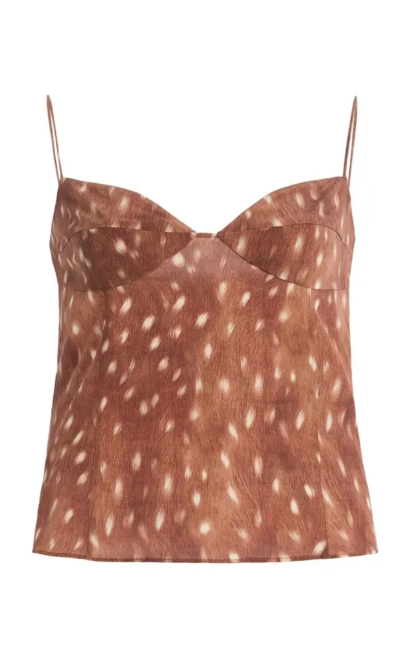 ST. AGNI Fawn Printed Crepe Cami Top Exclusive - Brown