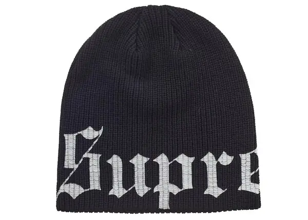Supreme Old English Printed Beanie Ss26 - Black