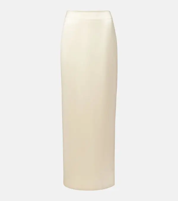 THE ROW Kiernan Silk Satin Maxi Skirt - White
