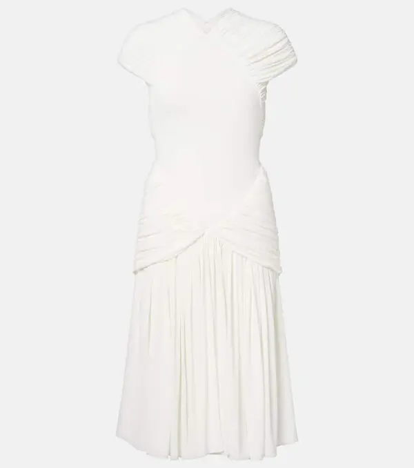 FERRAGAMO Ruched Crêpe Jersey Midi Dress