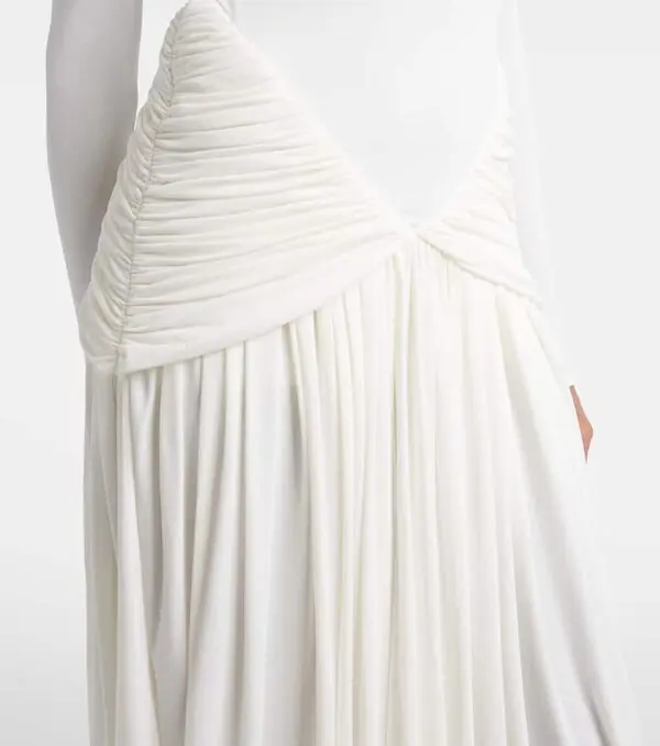 FERRAGAMO Ruched Crêpe Jersey Midi Dress
