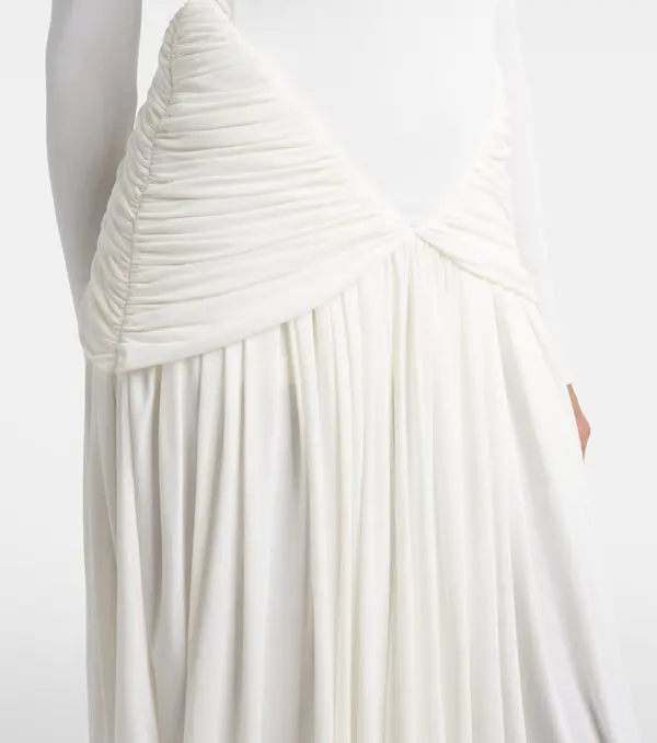 FERRAGAMO Ruched Crêpe Jersey Midi Dress