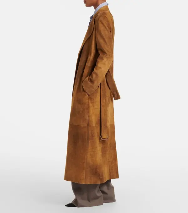 THE ROW Raisa Suede Coat - Brown