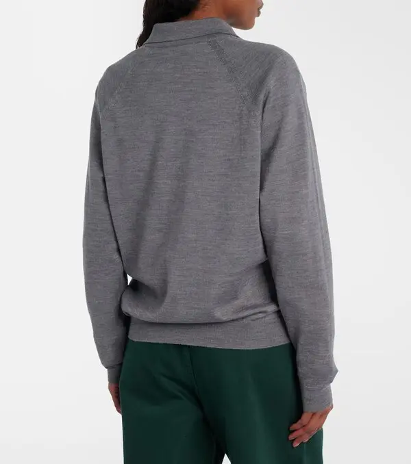 Miu Miu Virgin Wool Polo Sweater - Grey