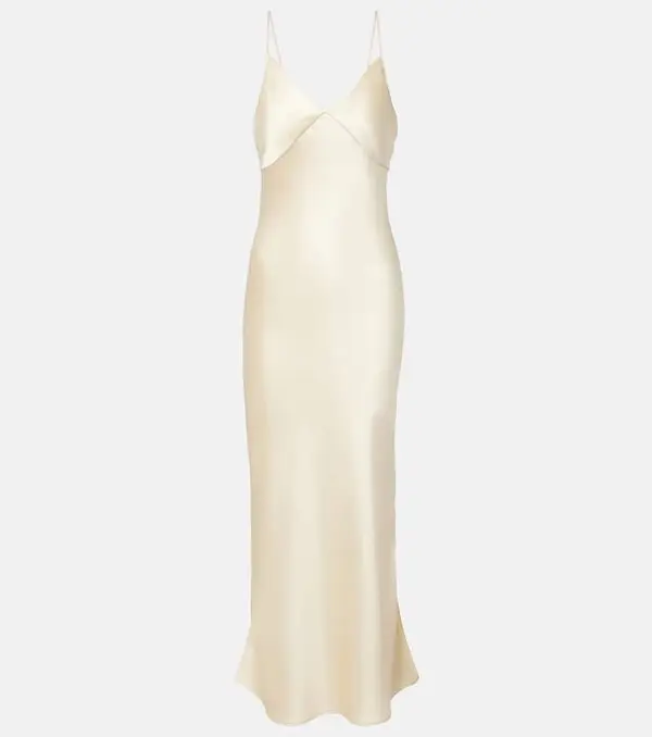 THE ROW Barika Silk Satin Slip Dress - White