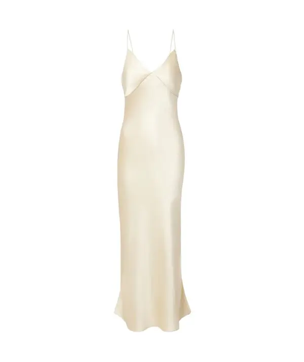 THE ROW Barika Silk Satin Slip Dress - White