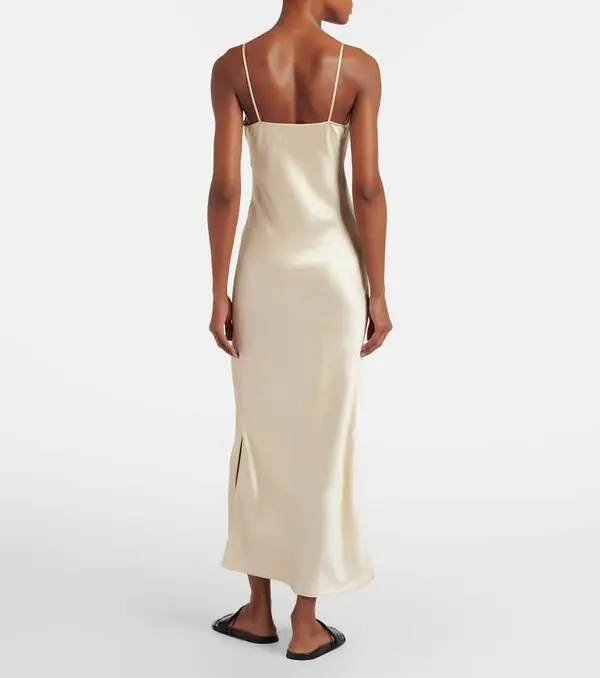 THE ROW Barika Silk Satin Slip Dress - White