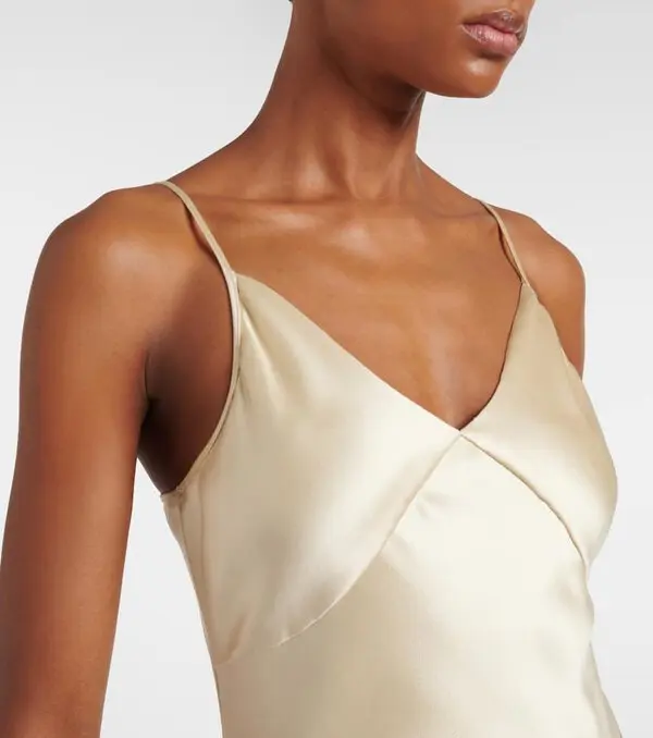 THE ROW Barika Silk Satin Slip Dress - White