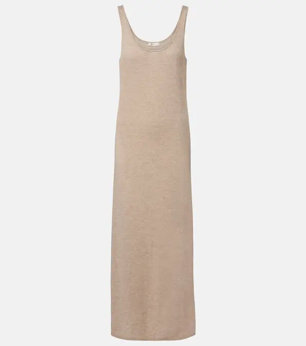 THE ROW Nareen Knitted Cashmere Maxi Dress - Beige
