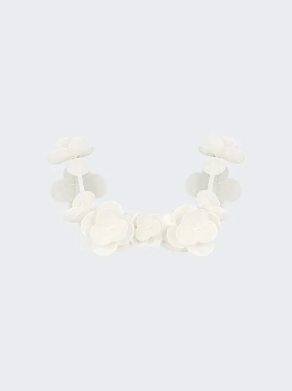 David Koma 3d Lace Flower Embroidered Bra - White