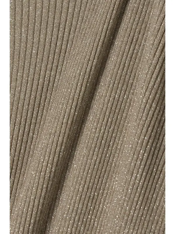 Brunello Cucinelli Metallic Ribbed Cashmere-blend Top