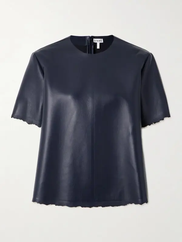 Loewe Distressed Embossed Leather T-shirt