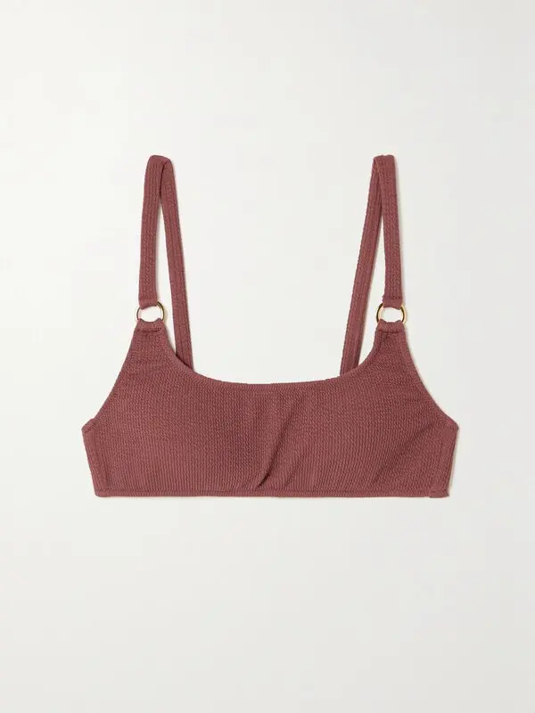 Melissa Odabash Bari Textured Bikini Top - Brown