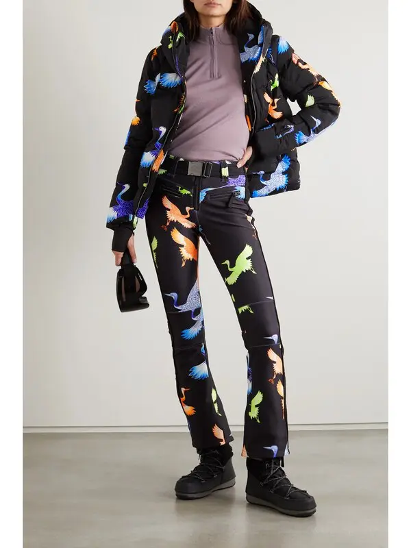 JETSET Julia Hooded Quilted Printed Ski Jacket