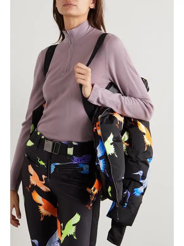 JETSET Julia Hooded Quilted Printed Ski Jacket