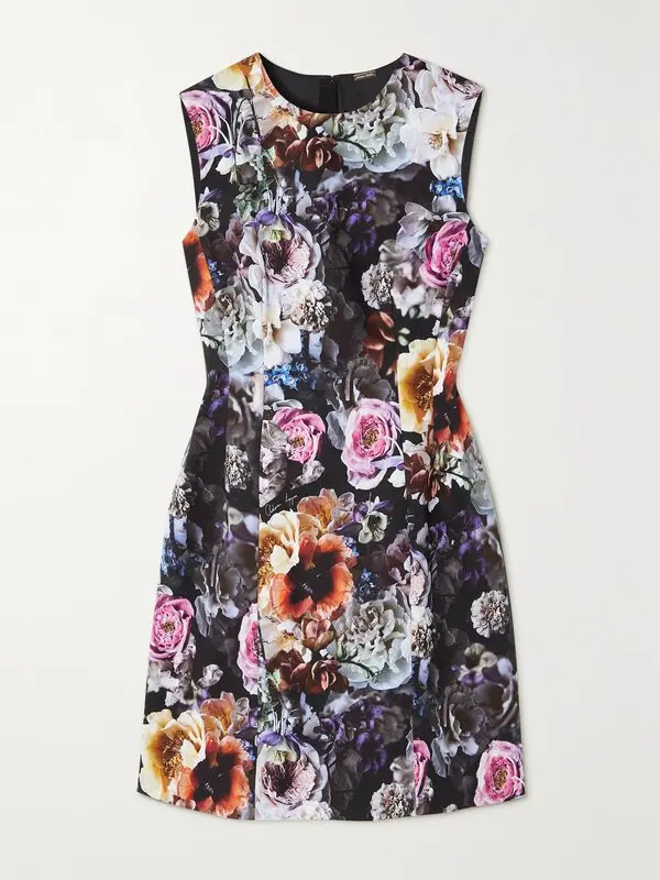 Adam Lippes Floral Print Stretch Cotton-twill Mini Dress