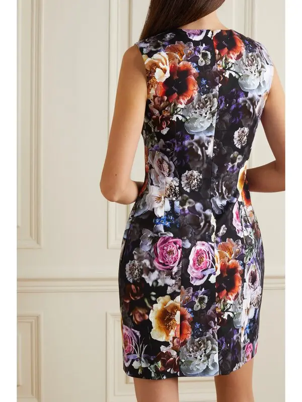 Adam Lippes Floral Print Stretch Cotton-twill Mini Dress