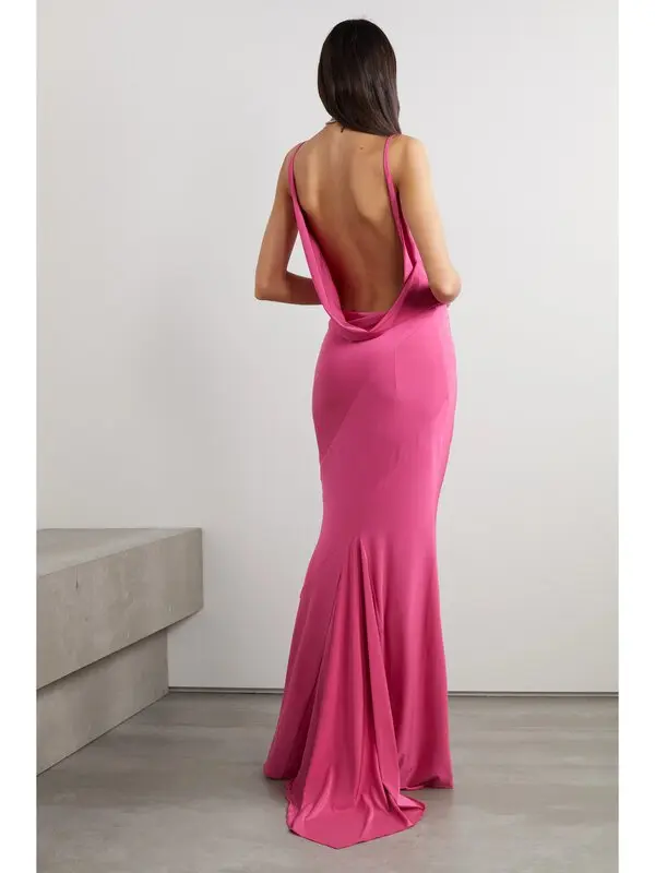 16Arlington Etna Draped Stretch-satin Gown