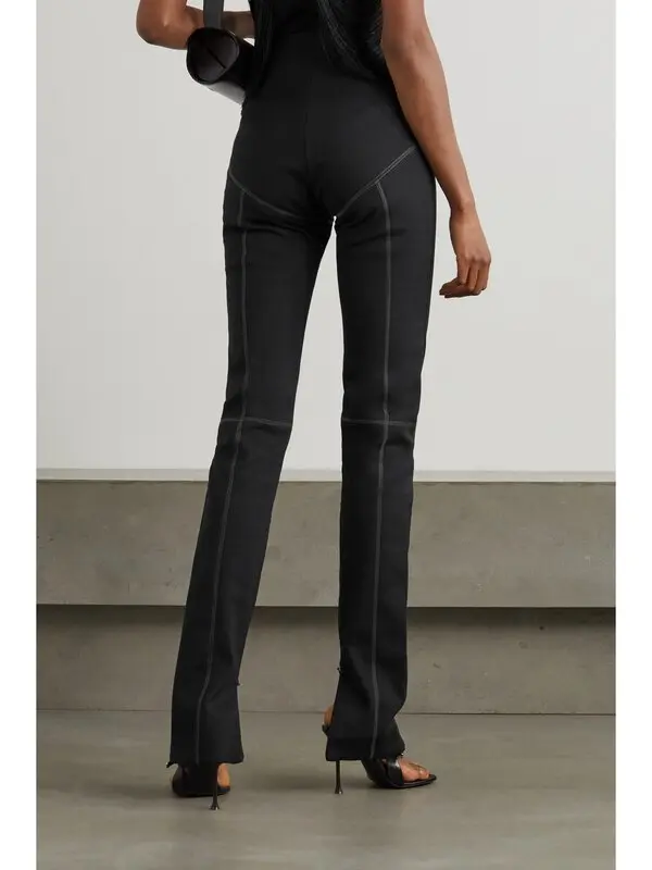 MAXIMILIAN Paneled Stretch-scuba Skinny Pants