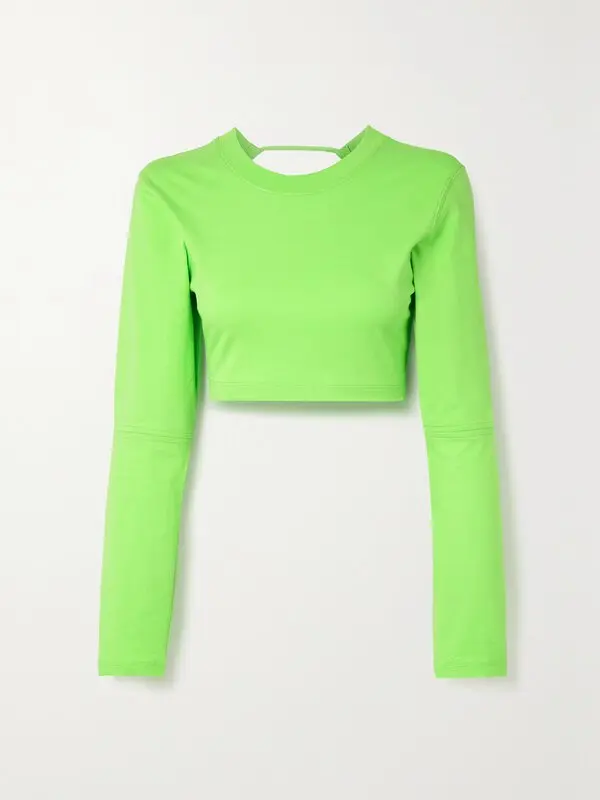 Jacquemus Piccola Cropped Cotton-jersey Top - Green