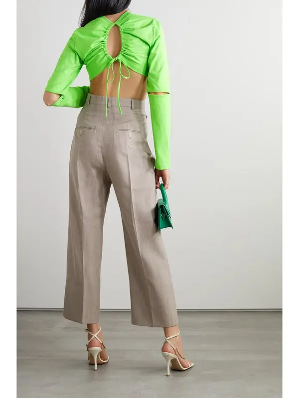 Jacquemus Piccola Cropped Cotton-jersey Top - Green