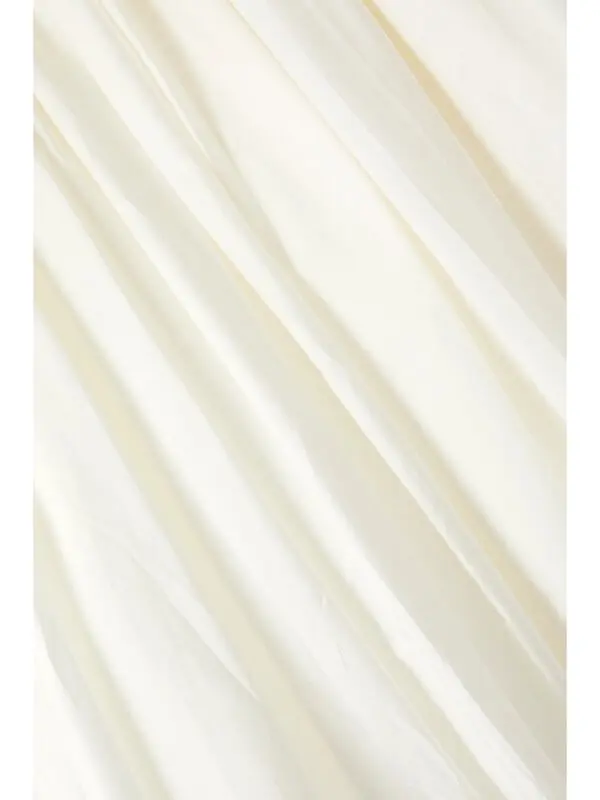THE ROW Ruth Pleated Cotton-poplin Midi Skirt