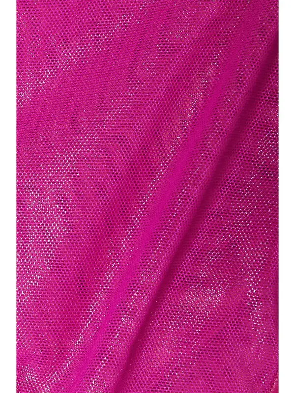 Oseree Layered Two-tone Stretch-lamé Bikini