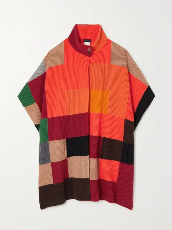 Akris Ribbed Intarsia Cape