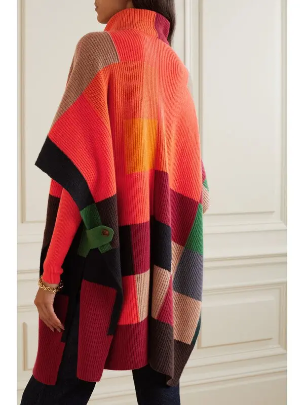 Akris Ribbed Intarsia Cape