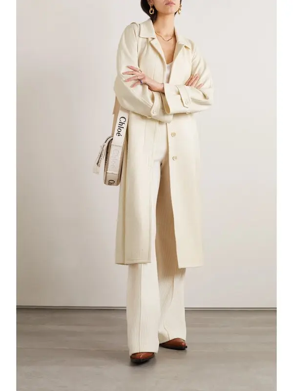 Chloé Belted Silk, Wool, And Cashmere-blend Trench Coat
