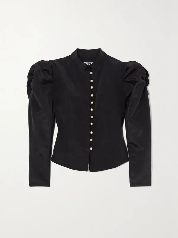 Batsheva Song" Faux Pearl-embellished Faille Blouse