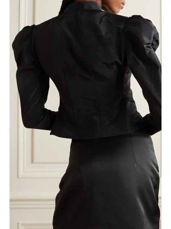 Batsheva Song" Faux Pearl-embellished Faille Blouse
