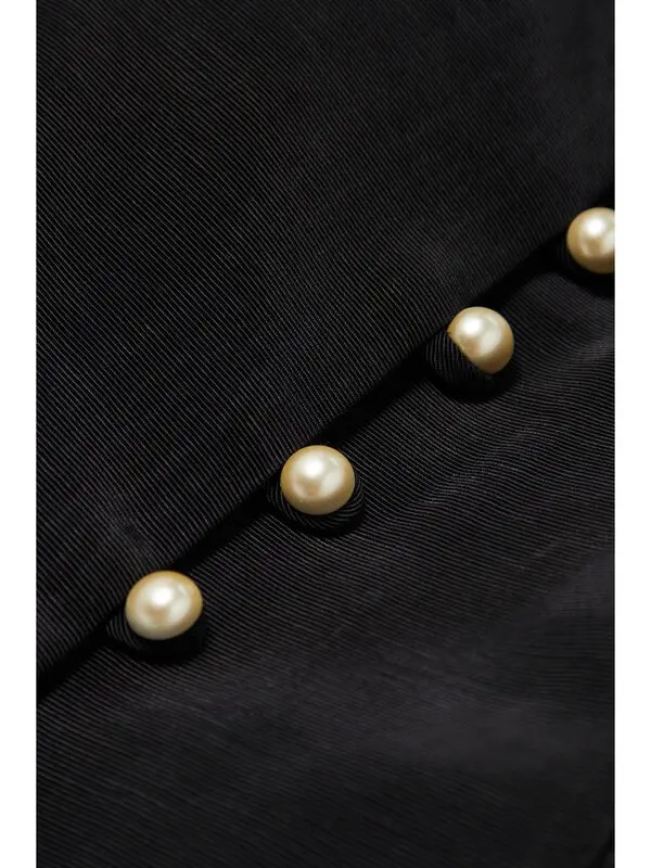 Batsheva Song" Faux Pearl-embellished Faille Blouse