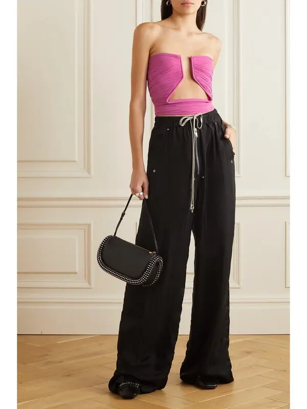 Rick Owens Prong Strapless Ruched Cutout Top