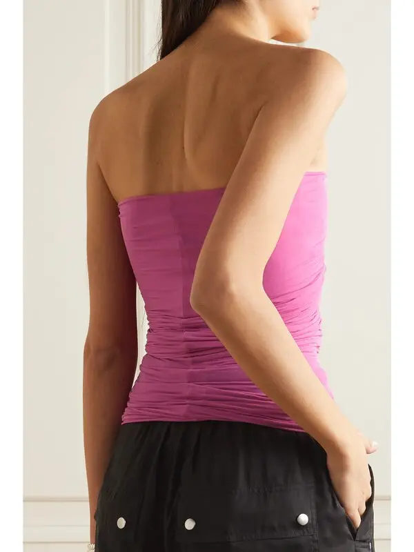 Rick Owens Prong Strapless Ruched Cutout Top