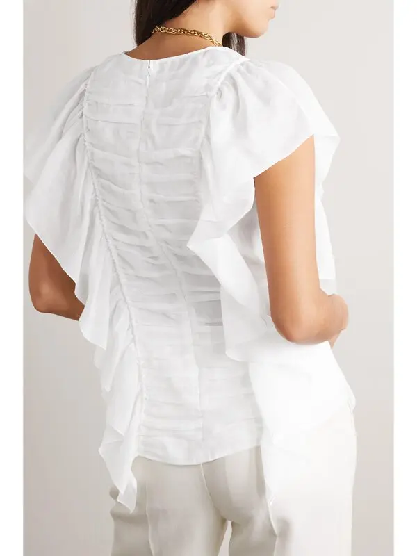 Chloé Ruffled Ramie Top