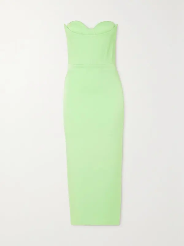 Alex Perry Ansley Strapless Satin-crepe Midi Dress