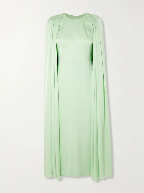 Alex Perry Beckett Cape-effect Satin-crepe Midi Dress