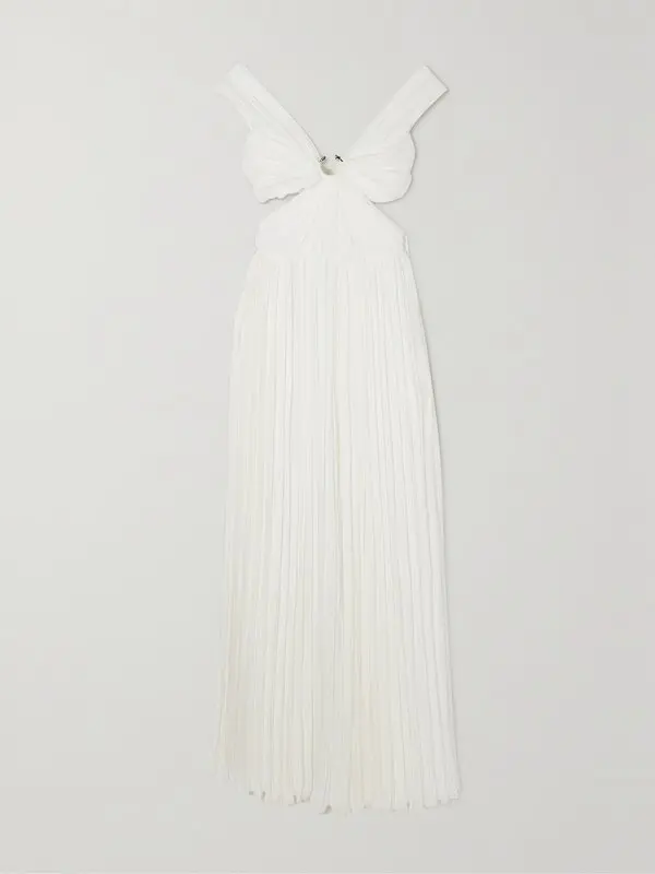 Chloé Cutout Pleated Silk-chiffon Gown