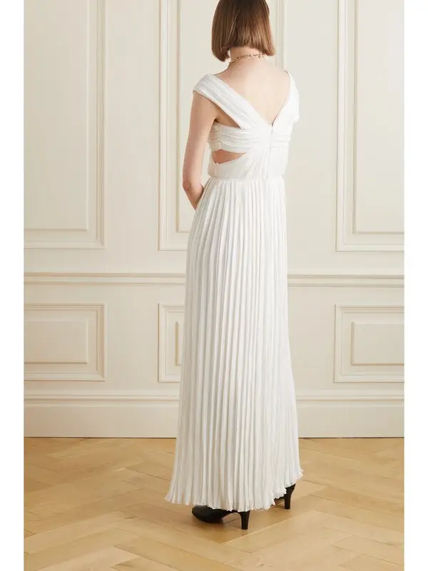 Chloé Cutout Pleated Silk-chiffon Gown
