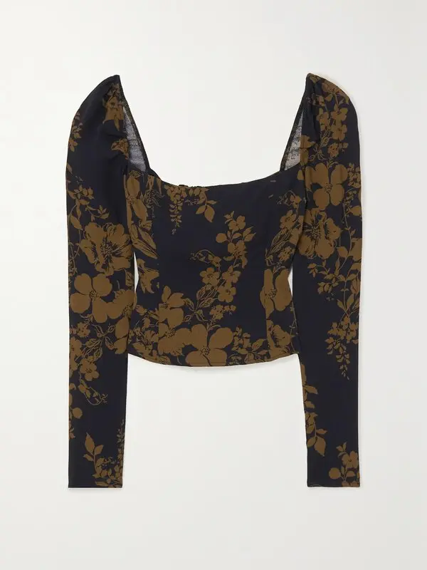 REFORMATION Demi Floral-print Crepe De Chine Blouse