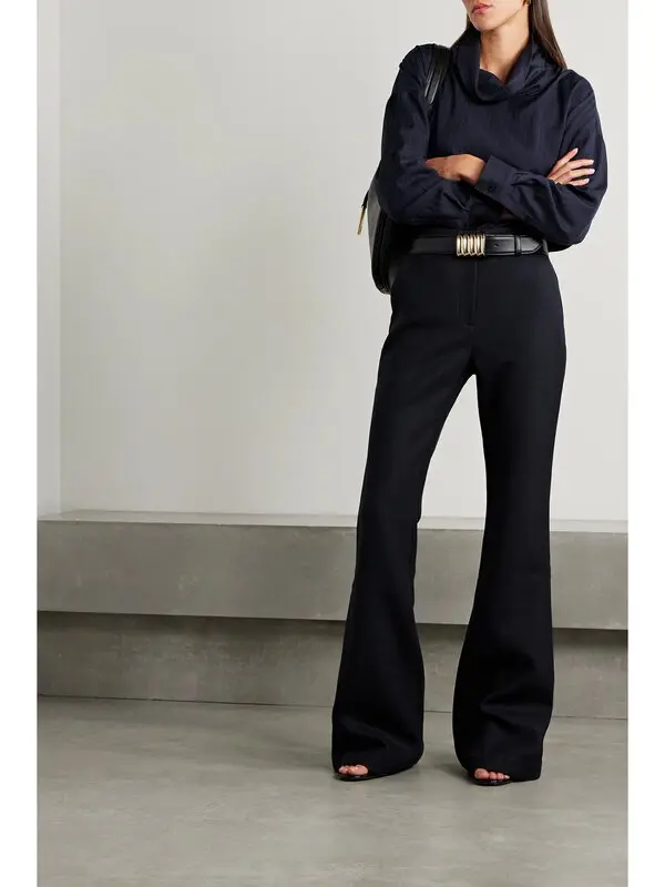 Adam Lippes Kennedy Wool-blend Twill Flared Trousers